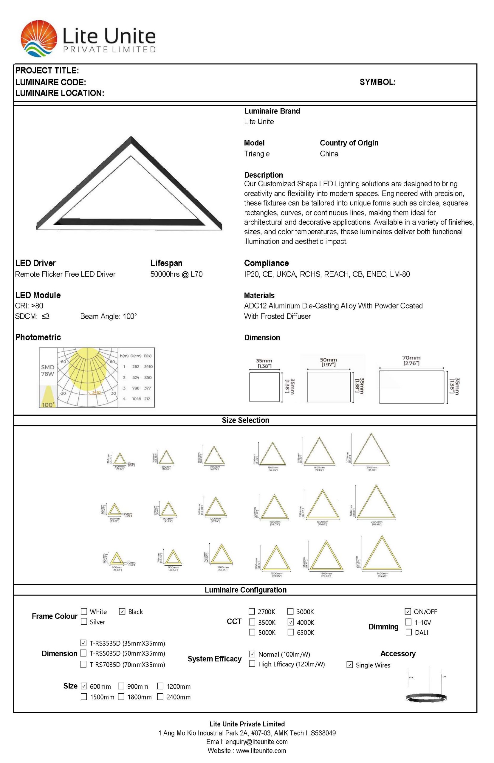 Ready Made Shapes | Triangle | Suspended Linear