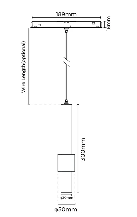 Magnetic Track | Pendent | Cylindrical Light | 50mm Diameter