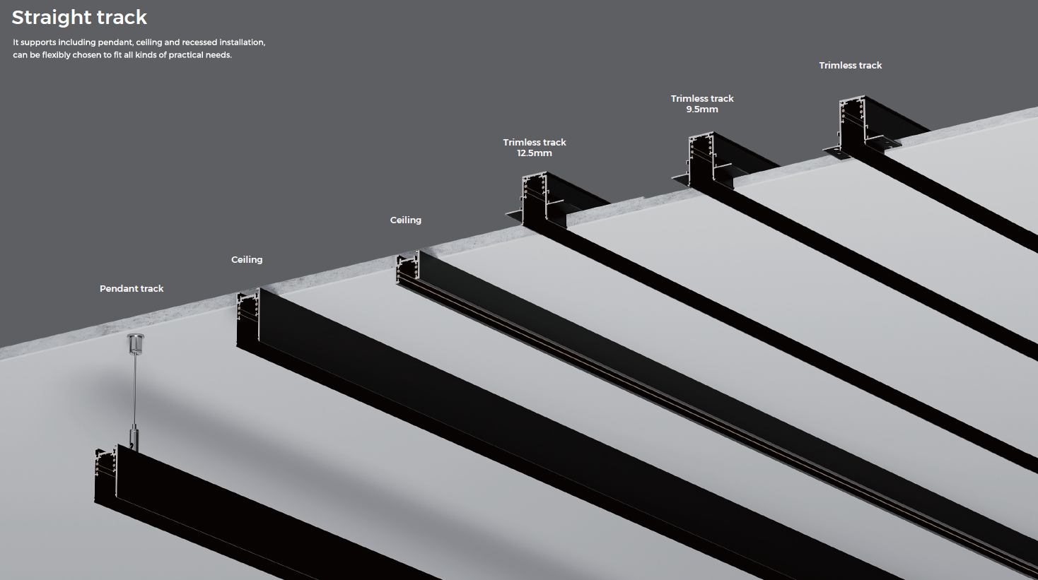 Magnetic Surface Track Rail | Low Height
